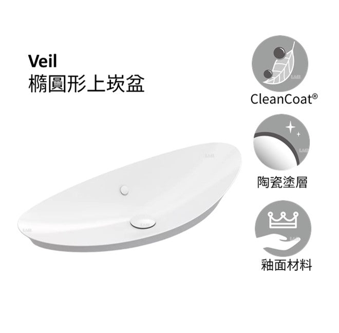 【龍業百起】KOHLER-Veil橢圓形上崁盆K-20705-0